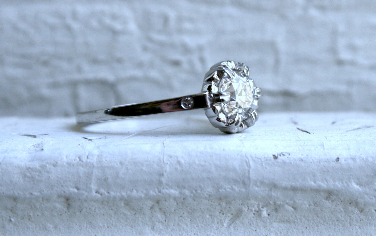Vintage Inspired Custom Platinum Ring With Diamonds. - Etsy