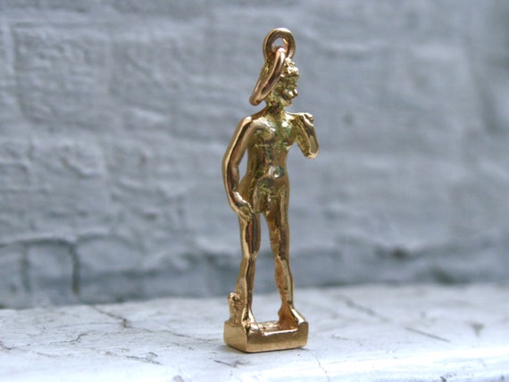 Vintage Michelangelo's David 18K Yellow Gold Charm/ P… - Gem