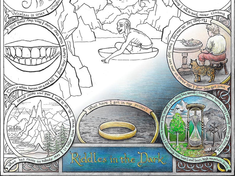 Riddles in the Dark - PRINTABLE Colouring Page - J. R. R. Tolkien ...