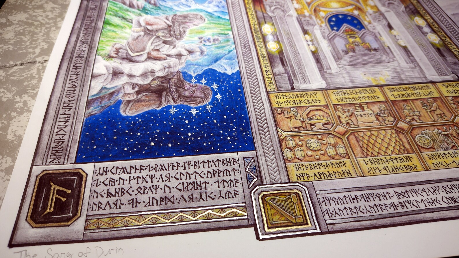 The Song of Durin – Embellished Art Print, Moria Dwarves, J. R. R ...