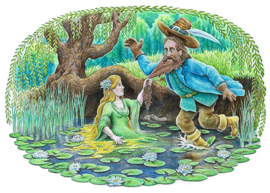 Tom and Goldberry's First Meeting Art Print, Fantasy Illustration, J. R ...