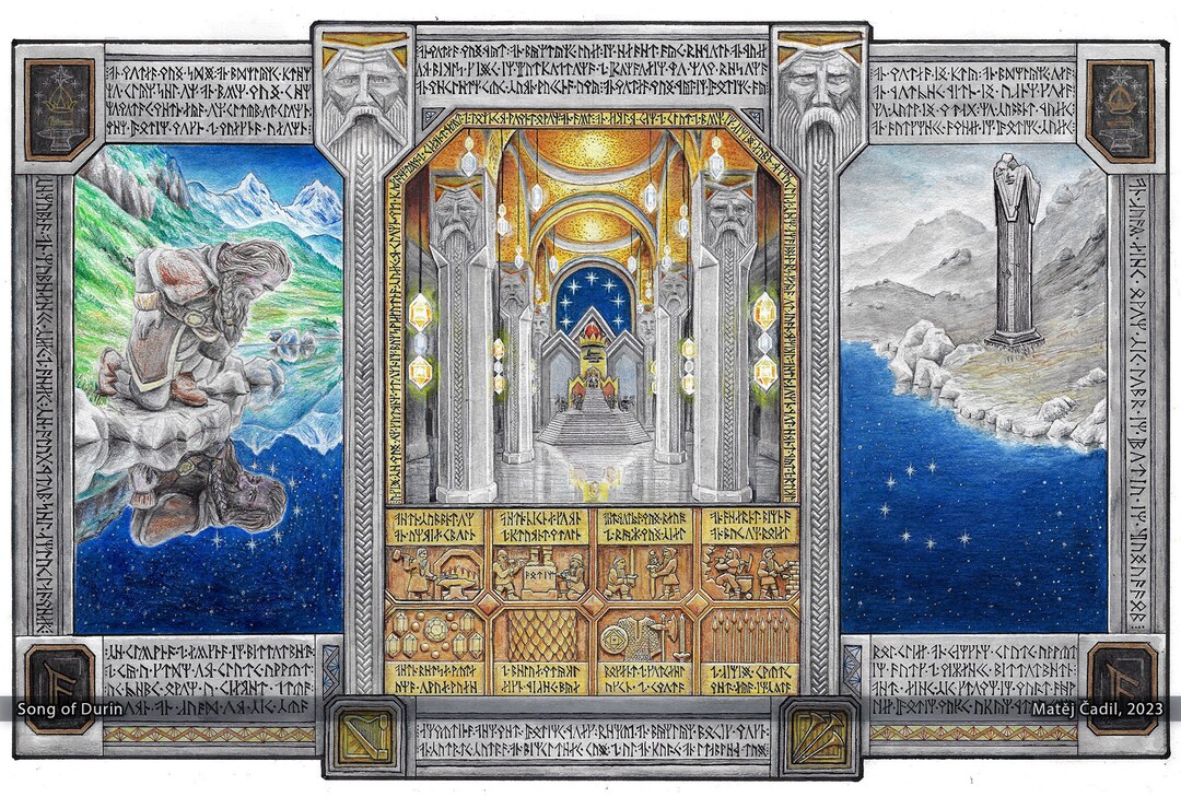 The Song of Durin – Embellished Art Print, Moria Dwarves, J. R. R ...
