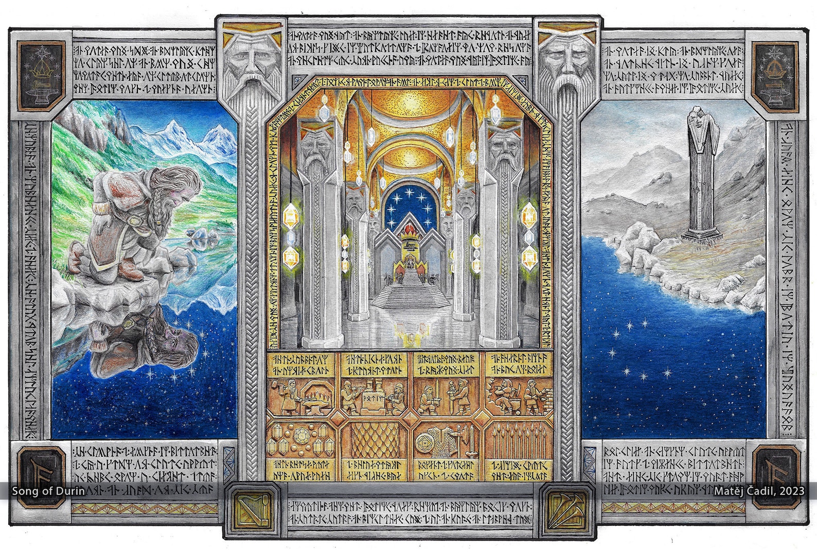 The Song of Durin – Embellished Art Print, Moria Dwarves, J. R. R ...