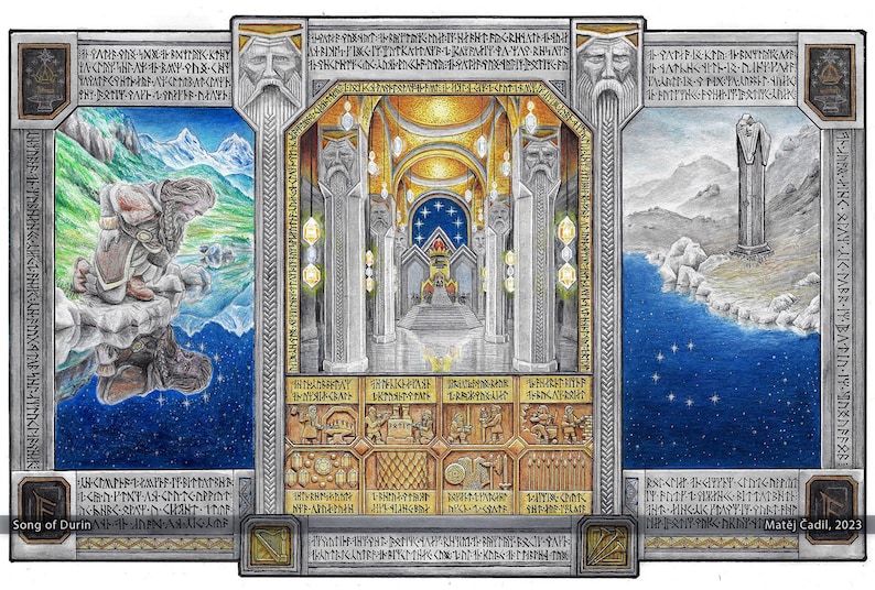 The Song of Durin – Embellished Art Print, Moria Dwarves, J. R. R ...