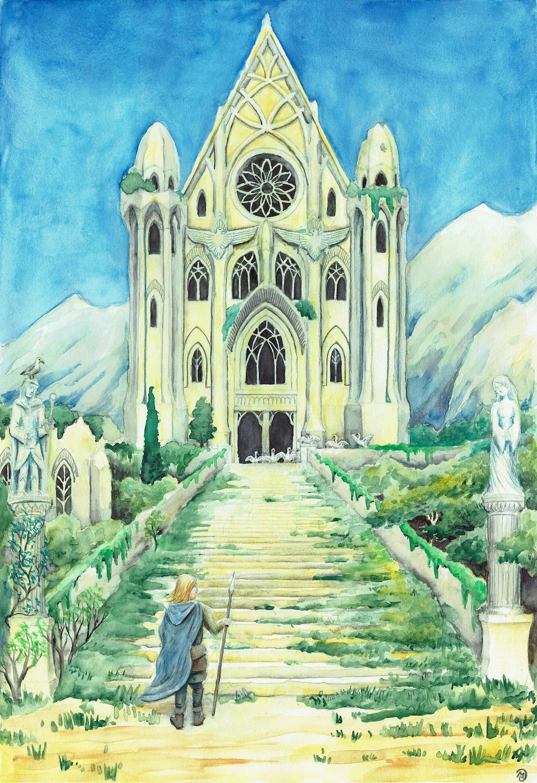 Tuor Coming to Vinyamar - Signed Art Print - Fantasy Illustration, J. R ...