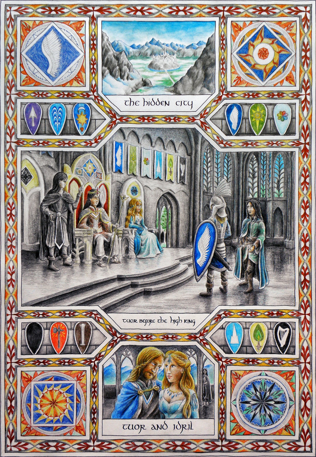 Tuor Coming to Gondolin Art Print, Fantasy Illustration, J. R. R ...