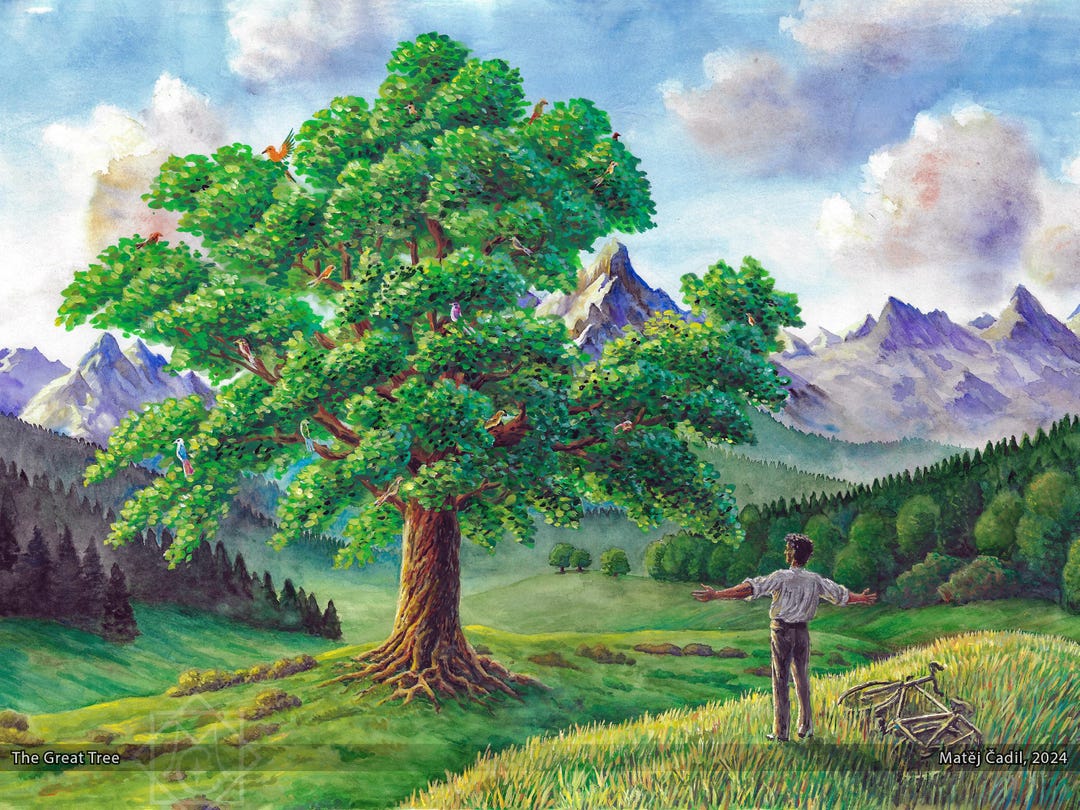 The Great Tree – Original Illustration, J. R. R. Tolkien, Fantasy Art ...