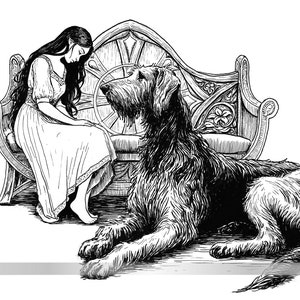 Lúthien and Huan – Signed Art Print - Tolkien Art, Illustration Fantasy ...