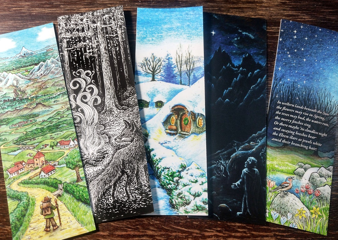 Set of 5 Tolkien Bookmarks Lord of the Rings the Hobbit - Etsy