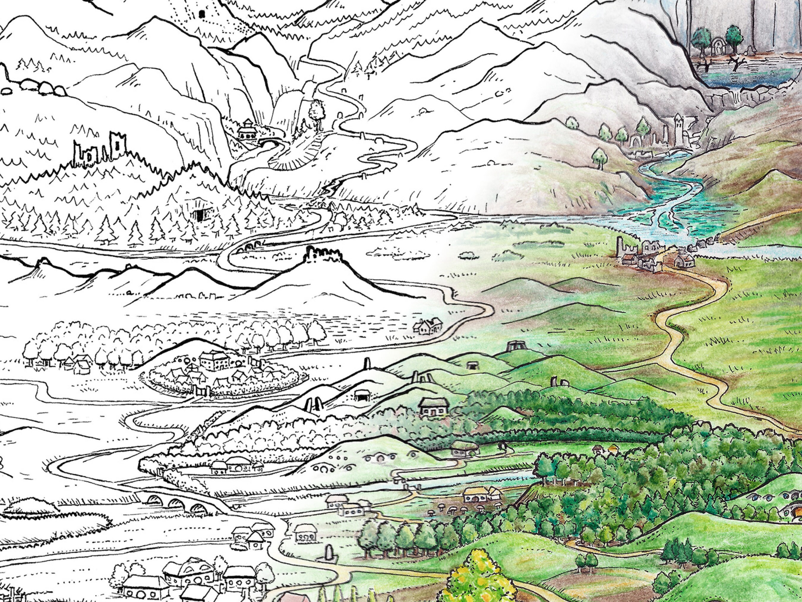 The Road Goes Ever on – PRINTABLE Colouring Page | J. R. R. Tolkien ...