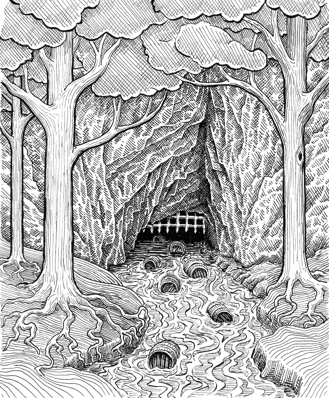 Barrels Out of Bond Art Print, Fantasy Illustration, J. R. R. Tolkien ...