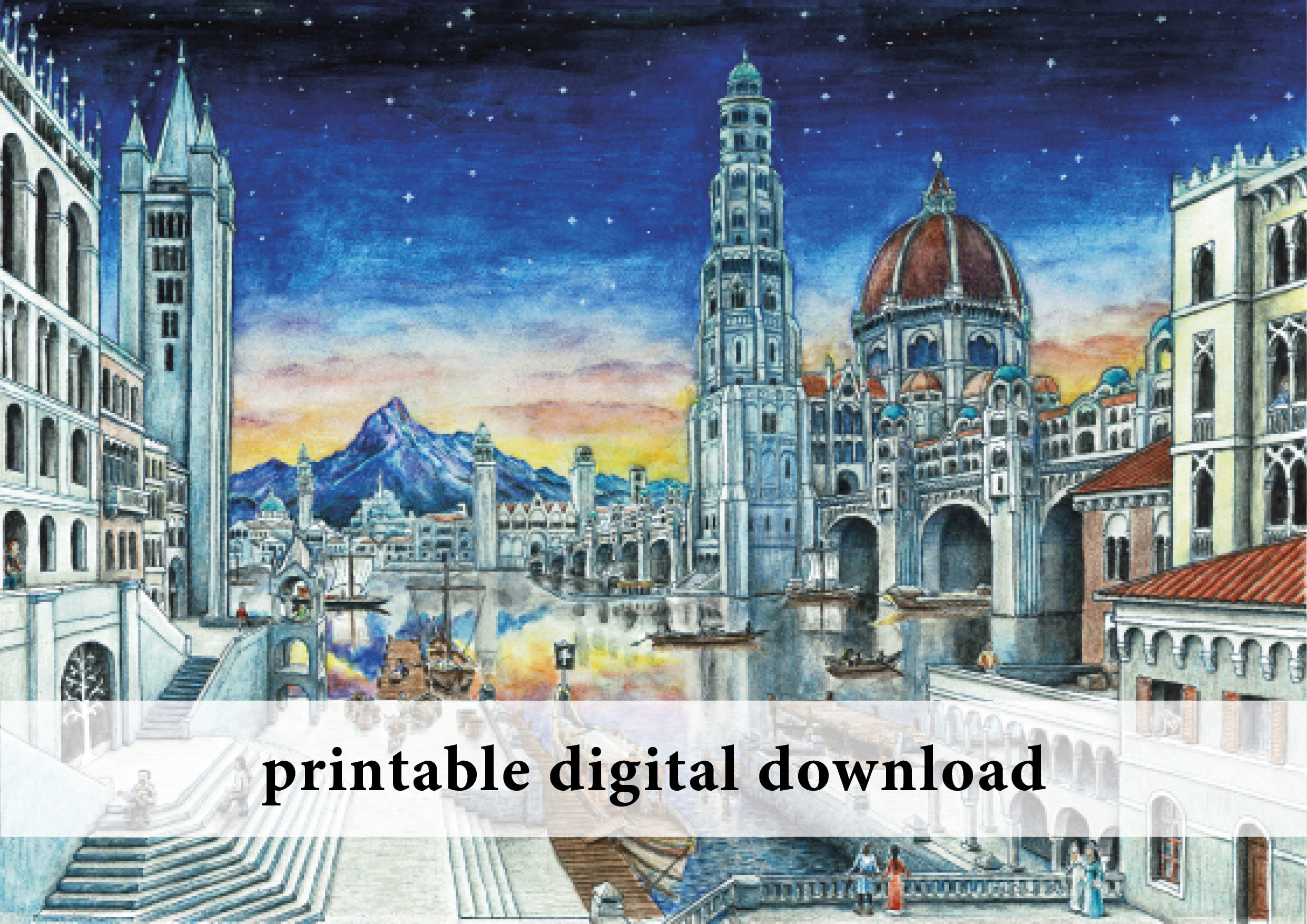 Osgiliath – PRINTABLE Art – Fantasy Illustration, J. R. R. Tolkien - Etsy