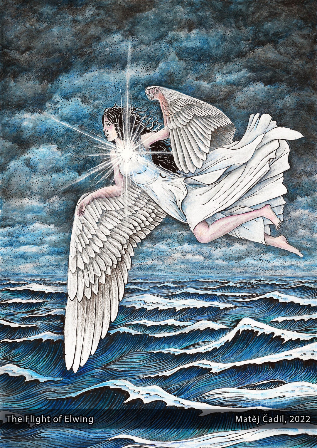 The Flight of Elwing Original Art J. R. R. Tolkien the Silmarillion ...