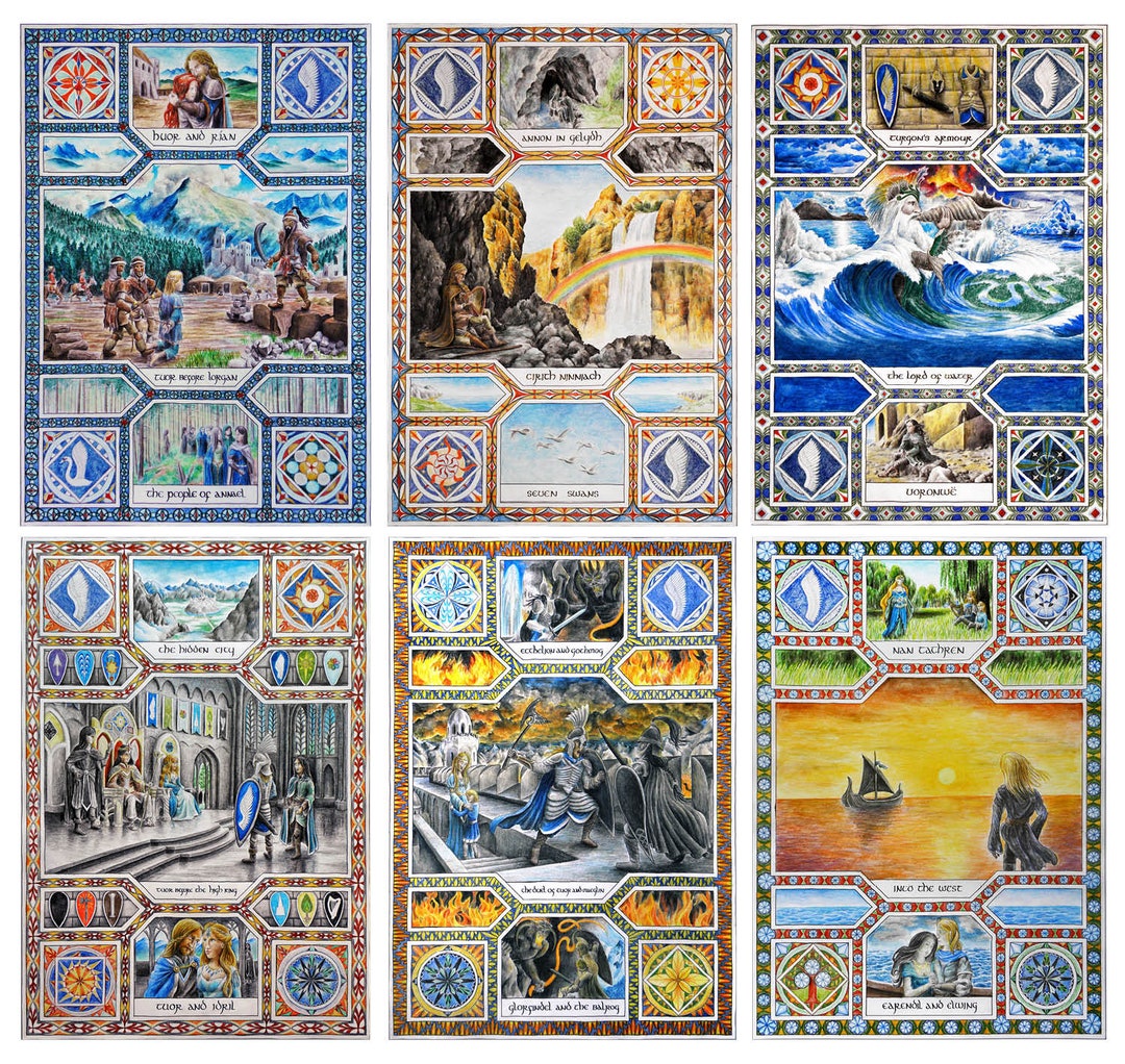 Tale of Tuor A Set of Six Art Prints, Fantasy Illustration, J. R. R ...