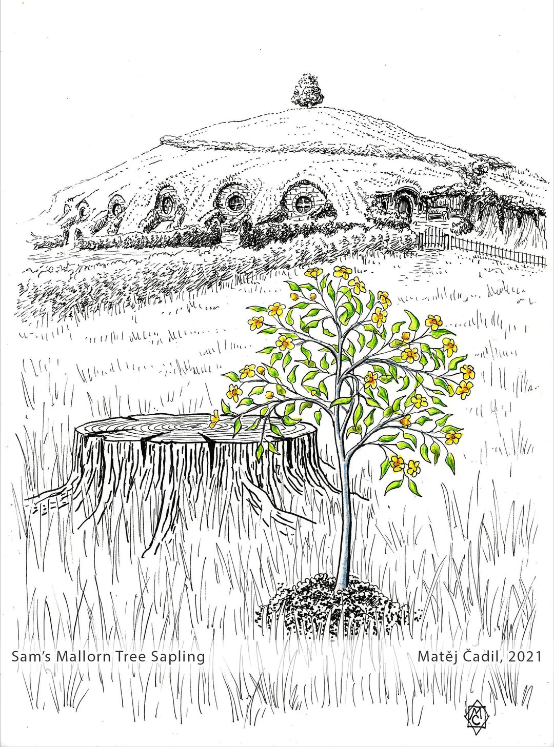 Sam's Mallorn Tree Sapling – Signed Art Print - J. R. R. Tolkien ...