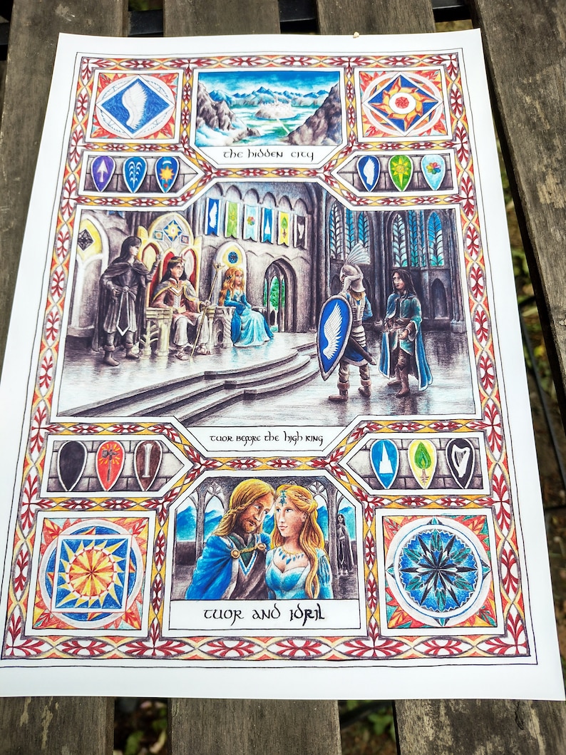 Tuor Coming to Gondolin Art Print Fantasy Illustration J. - Etsy Canada