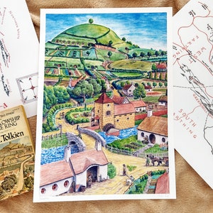 Hobbiton of Old – Signed Art Print - Tolkien Art, Original Illustration ...