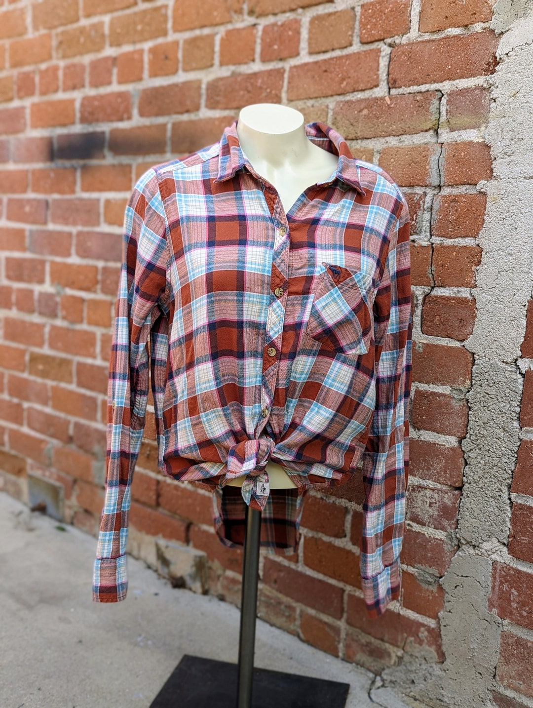 Vintage Washed Flannel-burnt Orange Size M - Etsy