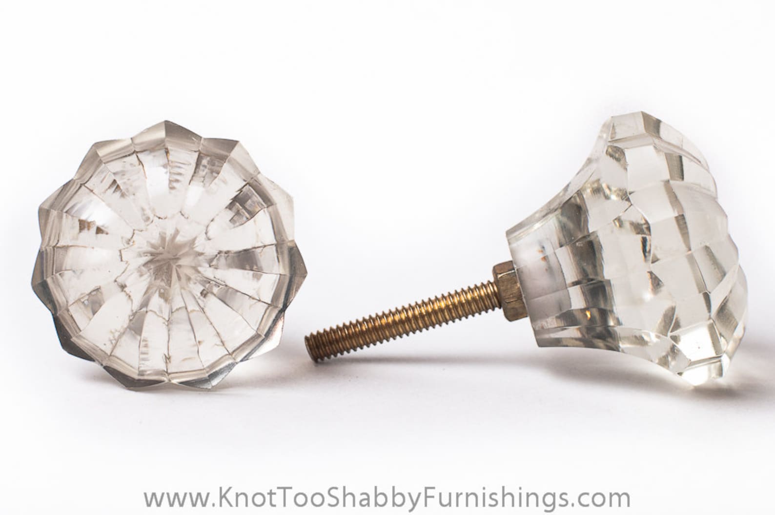 Large Clear Glass Diamond Cut Knob - Etsy