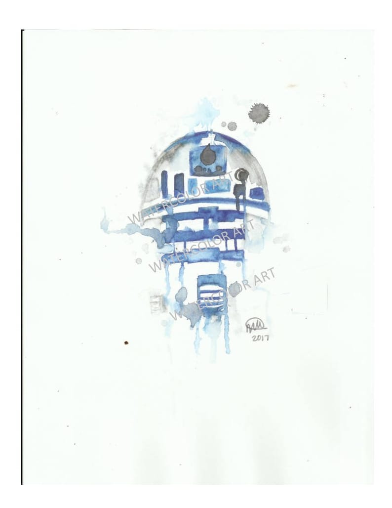 Star Wars R2d2 Watercolor Print - Etsy