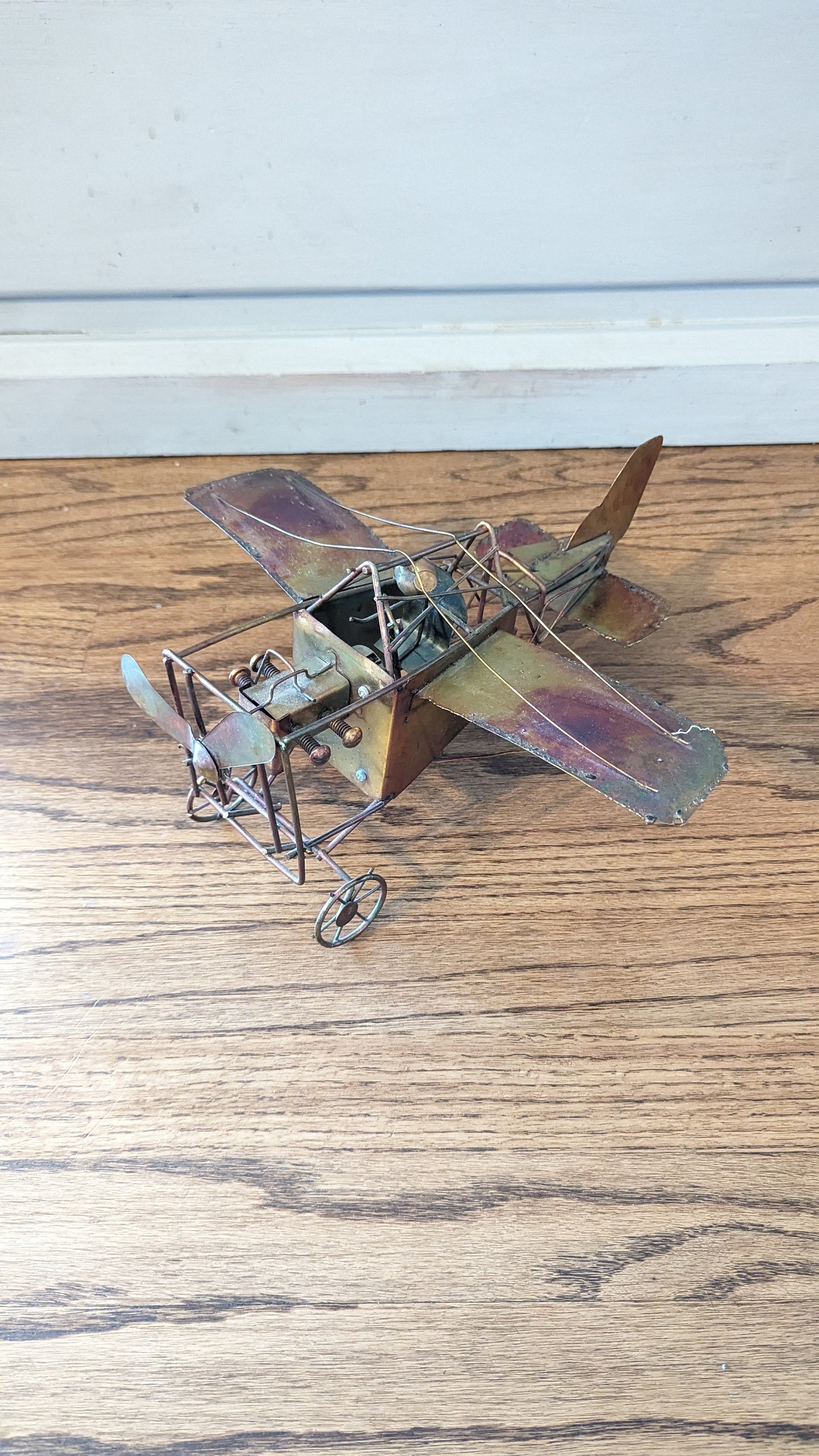 Vintage Style Copper/brass Airplane/bi-plane Figurine & Music Box - Etsy