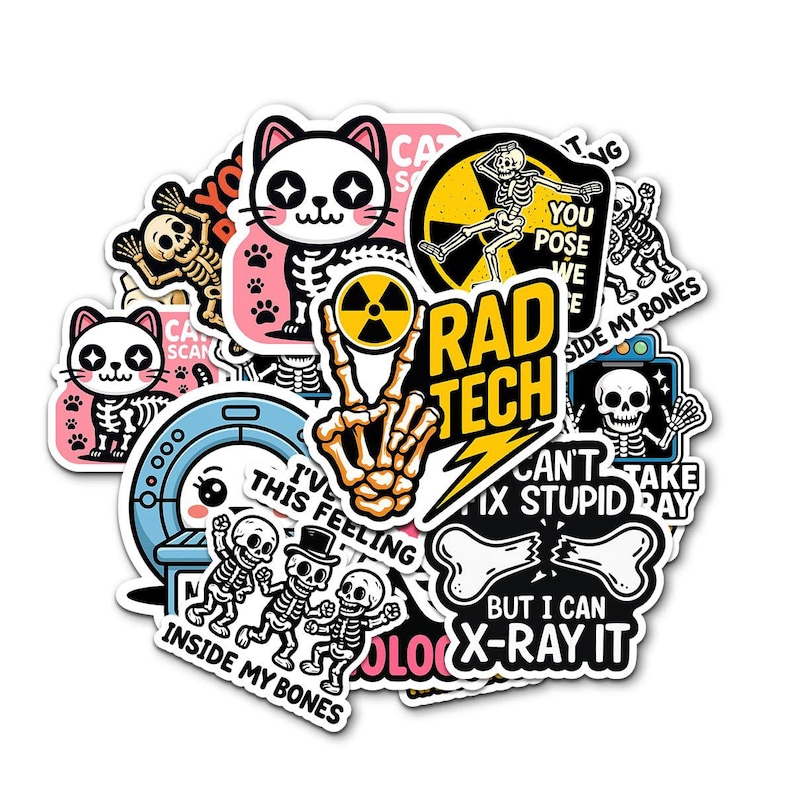 10 Pcs Rad Tech Radiology Stickers Pack, Funny X Ray Tech Medical Vinyl ...