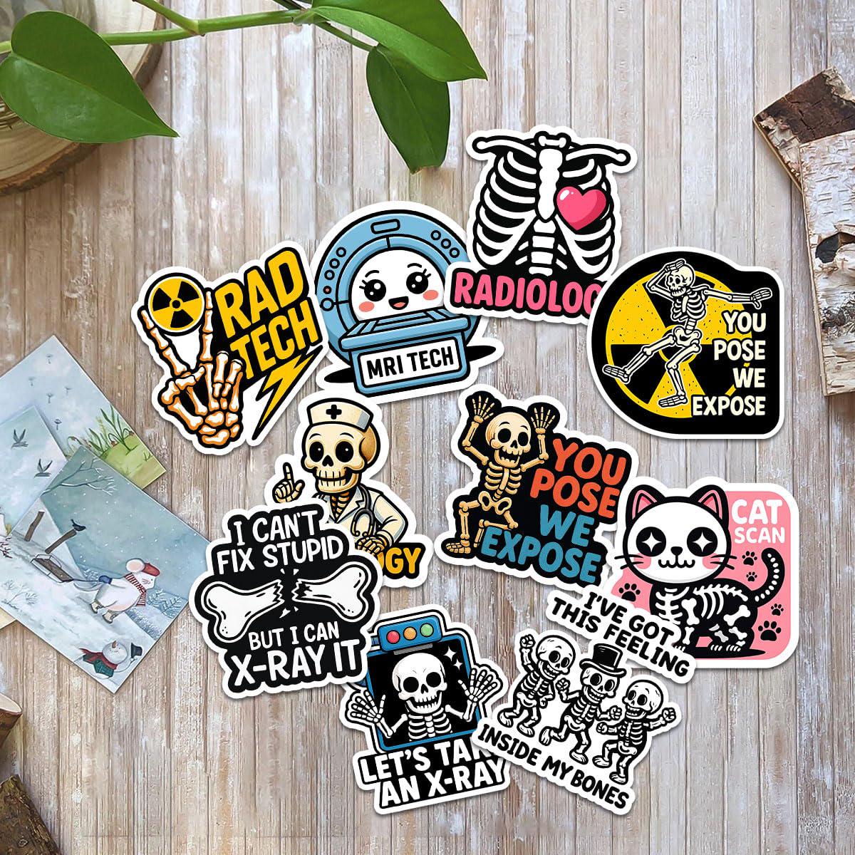 10 Pcs Rad Tech Radiology Stickers Pack, Funny X Ray Tech Medical Vinyl ...