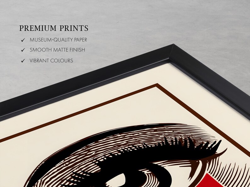 Crying Eye Print Poster, Surreal Black Red Art, Modern Wall Decor ...