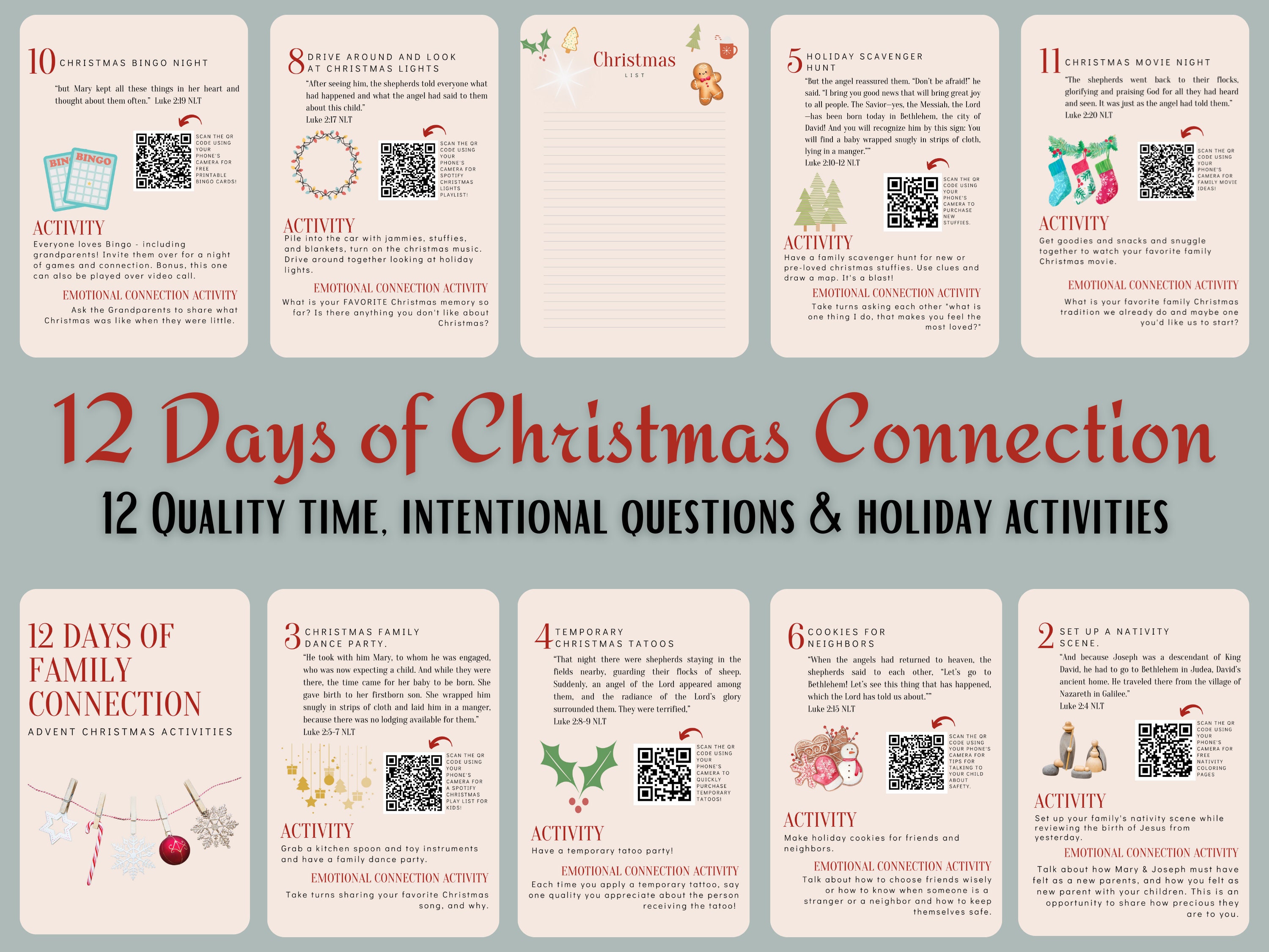 12 Days of Connection Christmas BUNDLE | 12 Intentional Questions ...