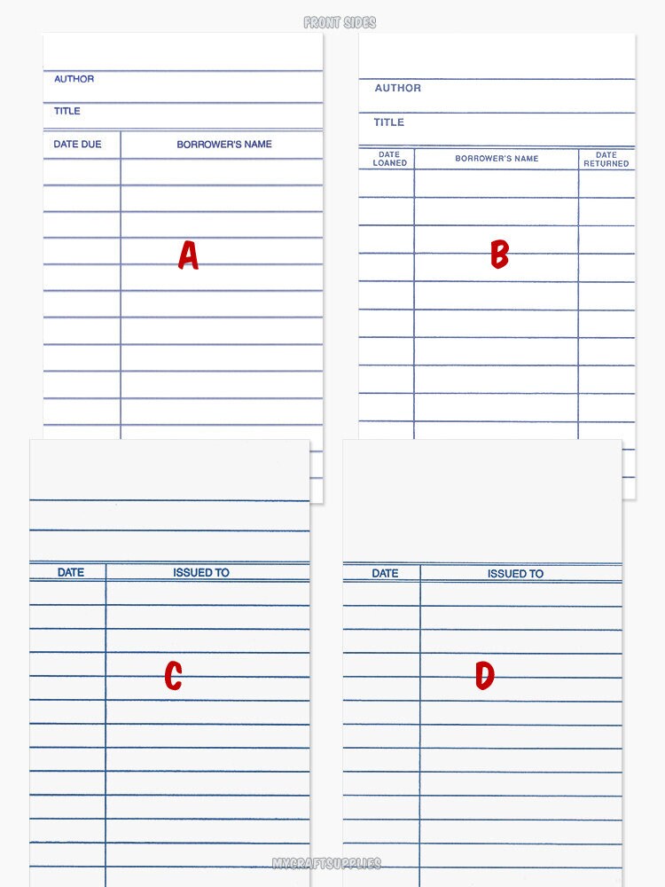 Library Card Template Microsoft Word