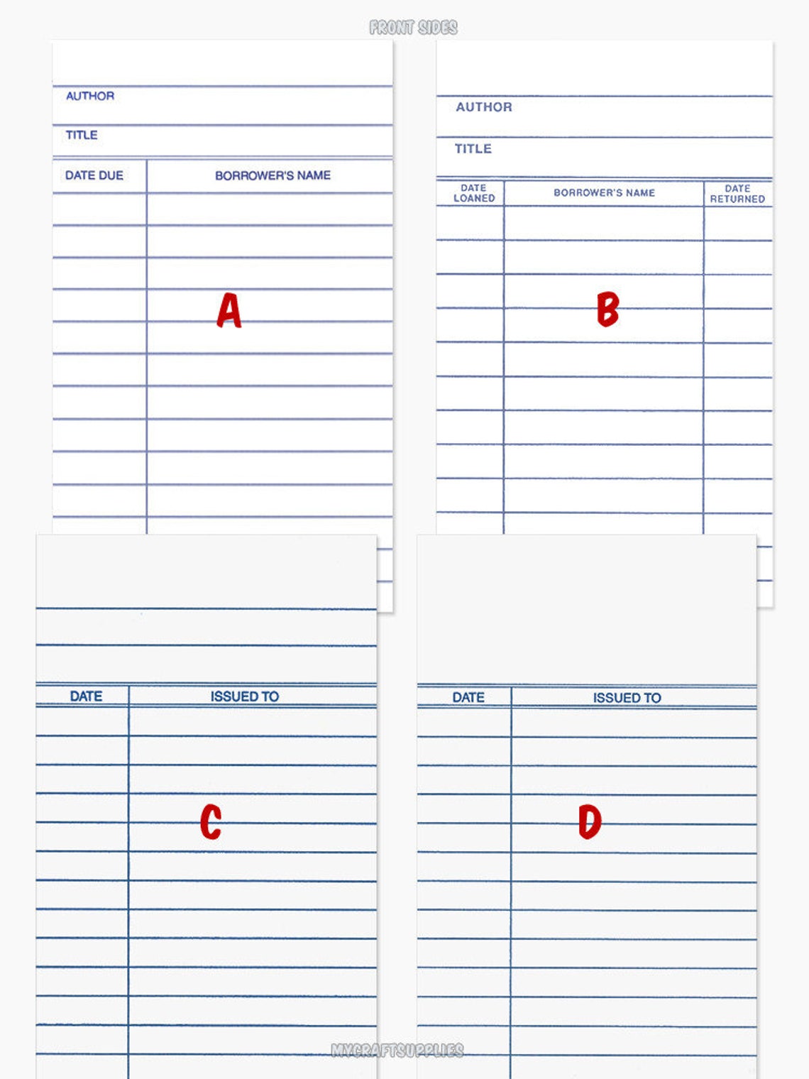 400 White Date Due Library Cards for Scrapbooking Save the | Etsy