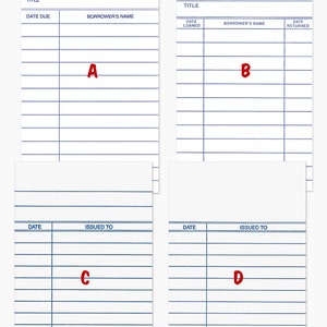 150 Library Card Pockets With Self Adhesive Backs AND 150 Library Cards ...