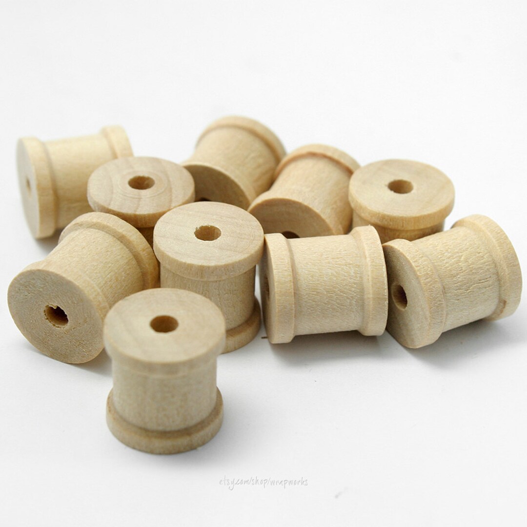 100 Mini Wooden Spools, 1/2 Tall and 1/2 Wide , Tiny Wood Spools - Etsy