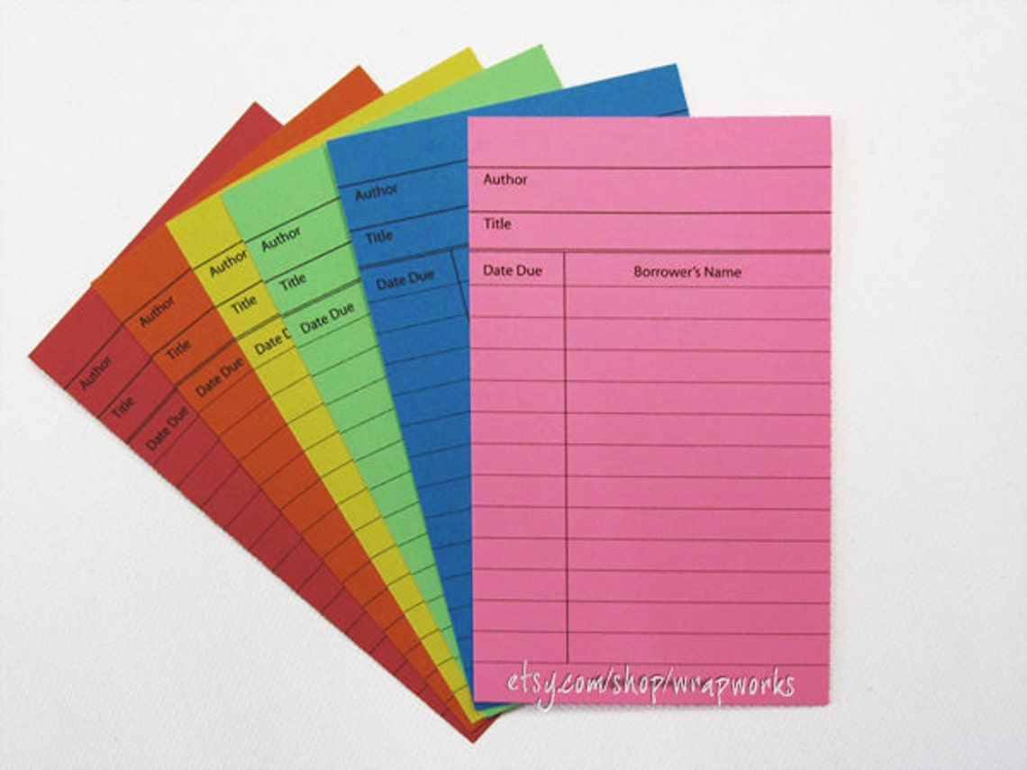 100 Library Pockets with Peel and Stick Backs and 100 Library | Etsy