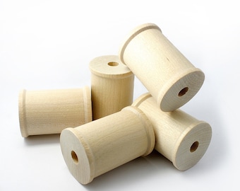Wooden Spool 2.75 Tall Set of 4, Wood Spools - Etsy