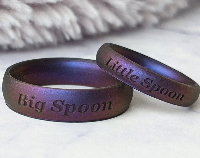 Custom Engraved Silicone Ring for Women Men Cosmic Purple | Etsy
