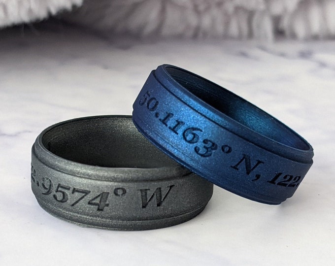 Custom Engraved Silicone Ring for Men Personalized Silicone - Etsy