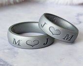Custom Engraved Silicone Ring Men Women Gold or Silver - Etsy