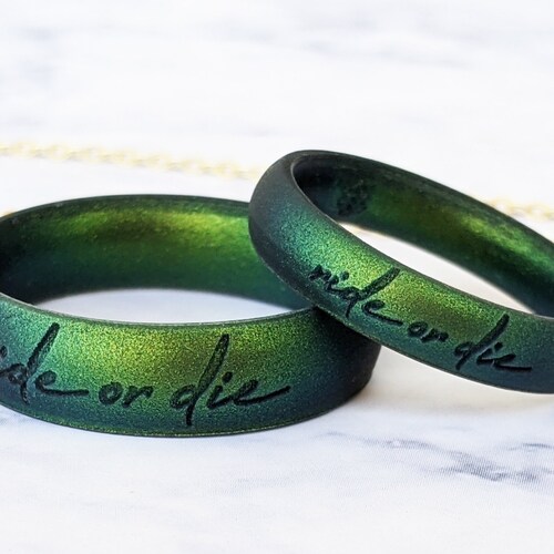 Custom Engraved Silicone Ring for Men Cosmic Purple or - Etsy