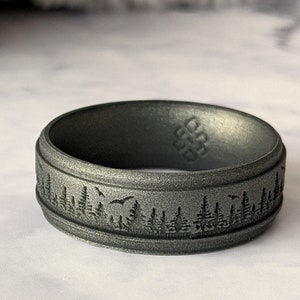 Forest Ring Silicone Ring, Personalized Nature Lover Tree Hugger Gift ...