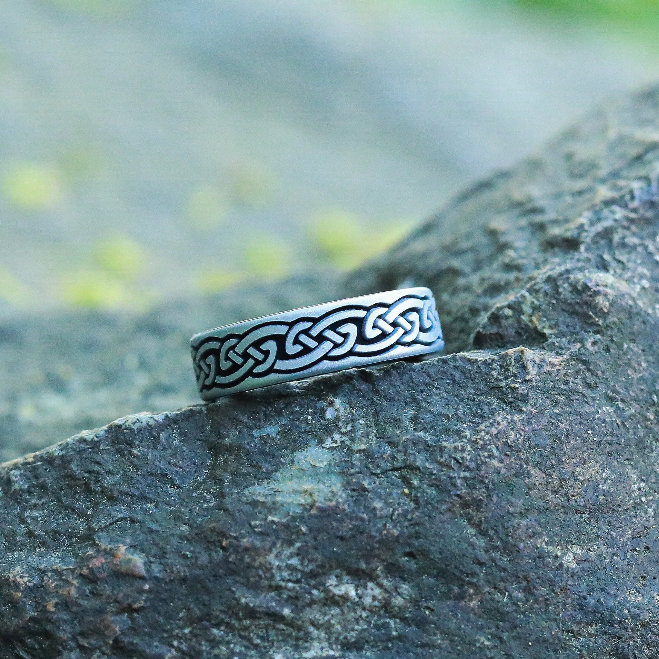 Celtic Infinity Knot Silicone Ring, Red Blue or Silver, Personalized ...