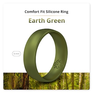Forest Ring Silicone Ring, Personalized Tree Hugger Green Ring Gift Him ...
