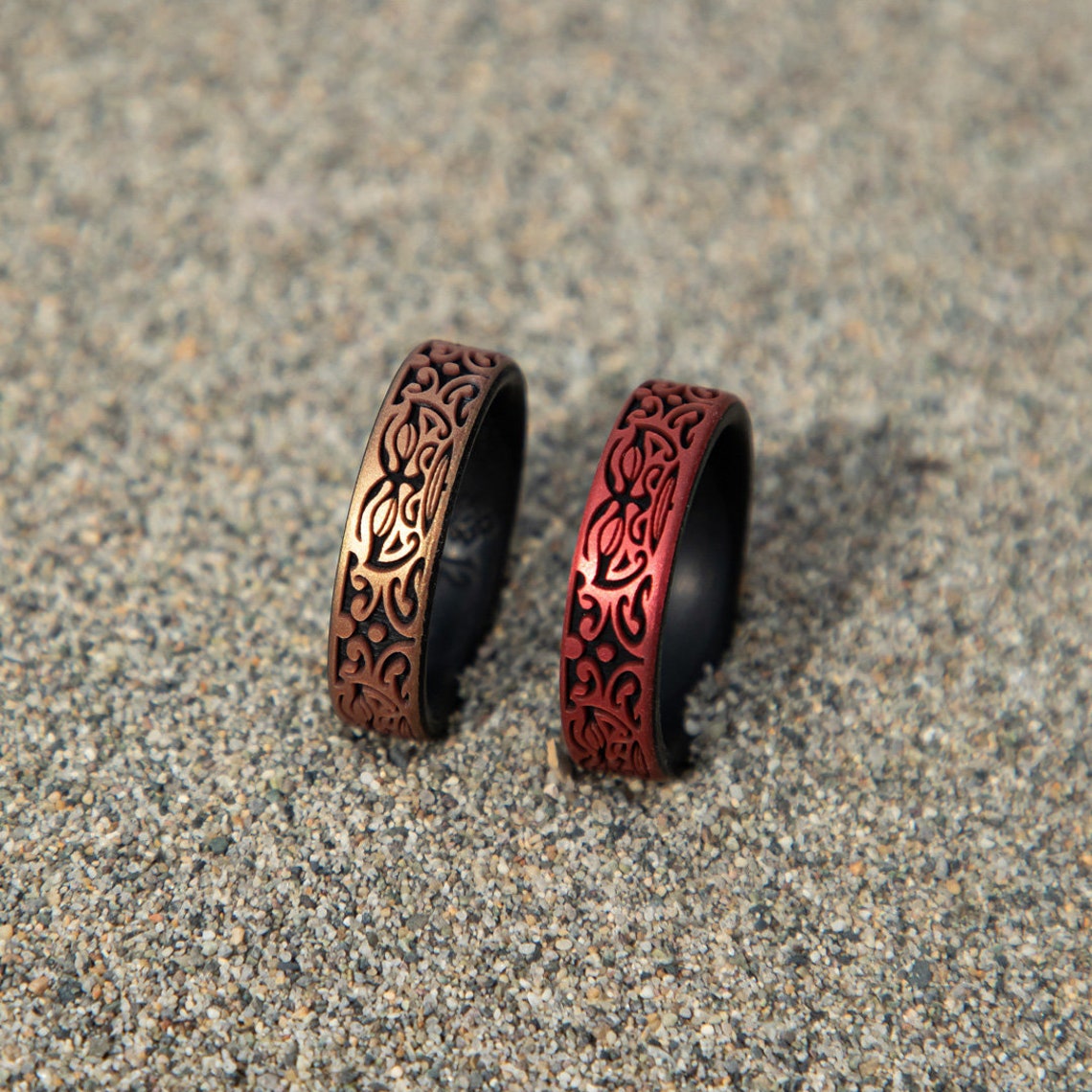 Tiki Silicone Ring - Warrior of Wisdom, Personalized Wedding Ring Men ...