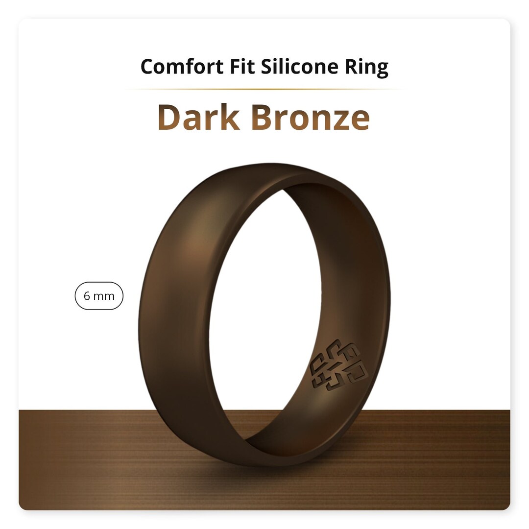 Bronze Silicone Ring Men, Silicone Wedding Ring for Men, Mens Rubber ...