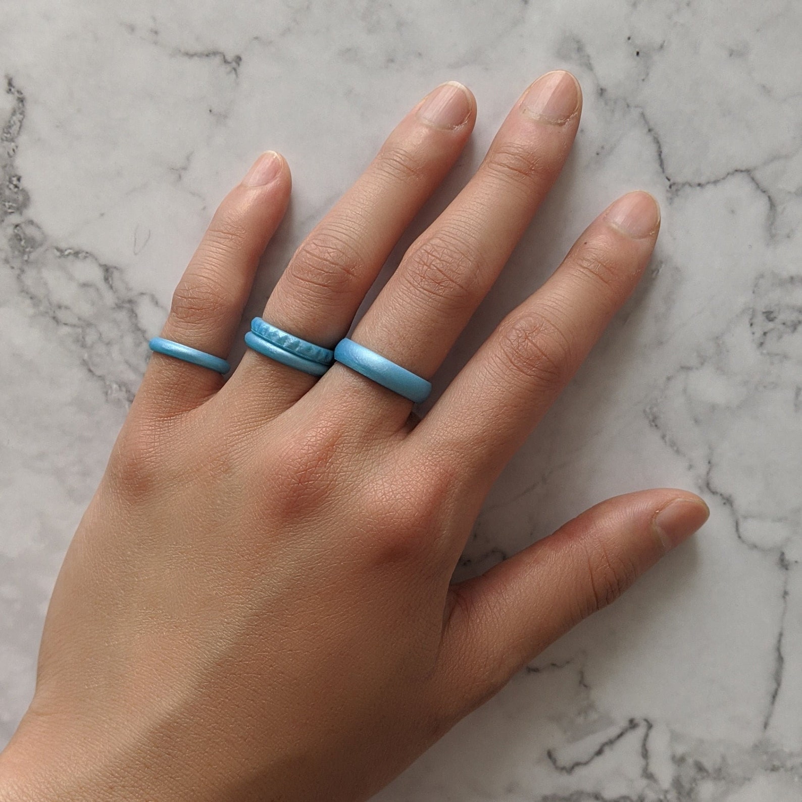 Sky Blue Silicone Ring Women 4mm Womens Light Blue Silicone - Etsy