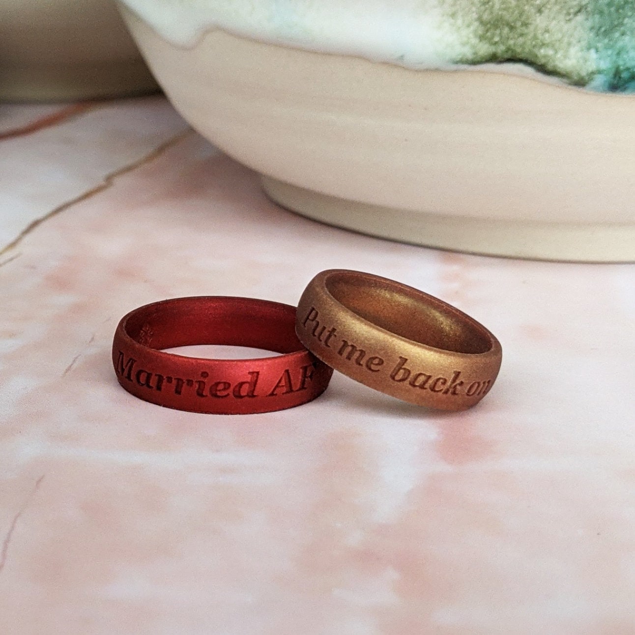 Engraved Silicone Ring for Men Women Personalized Silicone | Etsy