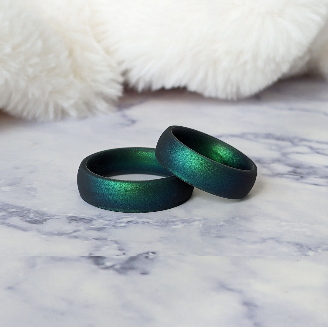 Knot Theory Enchanted Forest Green Silicone Ring, Breathable Flexible ...