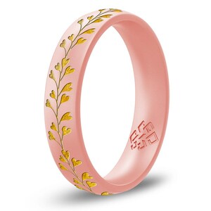 Floral Silicone Ring for Women in Rose Gold, Baby Blue, or Pearl White ...