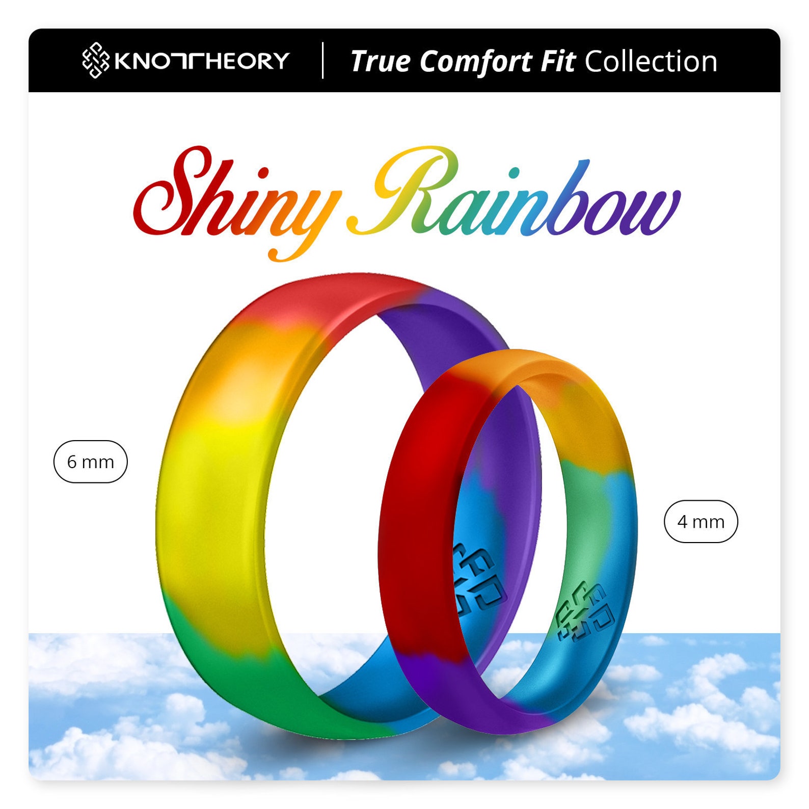 Rainbow Silicone Ring for Women, Colorful Satin Finish Ring, Fashion ...