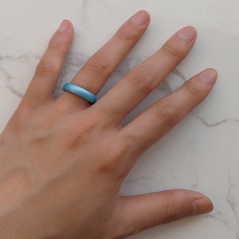 Sky Blue Silicone Ring Women 4mm Womens Light Blue Silicone - Etsy